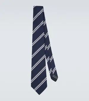 Dunhill Striped Silk Tie - Blue