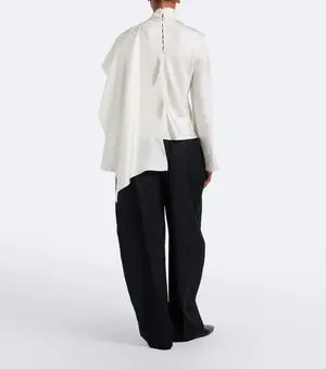 RÓHE Wool And Mohair Barrel Pants - Black