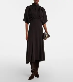 Agnona Gathered Midi Dress