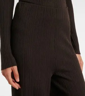 Agnona Cashmere, Wool, And Silk Wide-leg Pants