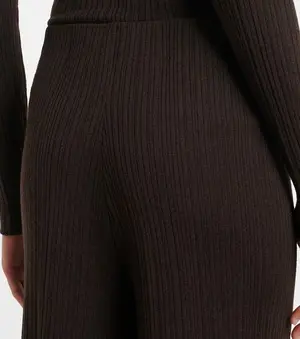 Agnona Cashmere, Wool, And Silk Wide-leg Pants