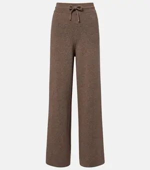 Agnona Wide-leg Cashmere, Wool, And Silk Pants - Brown