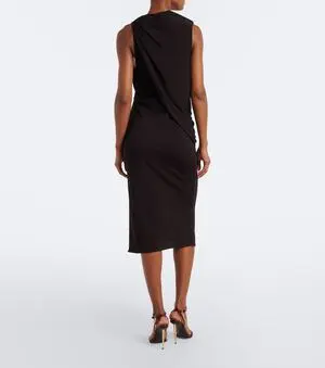 TOM FORD Crêpe Jersey Midi Dress - Brown