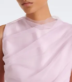 Dorothee Schumacher Layered Draped Jersey And Tulle Top - Pink