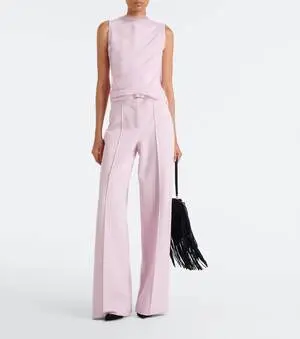 Dorothee Schumacher Layered Draped Jersey And Tulle Top - Pink