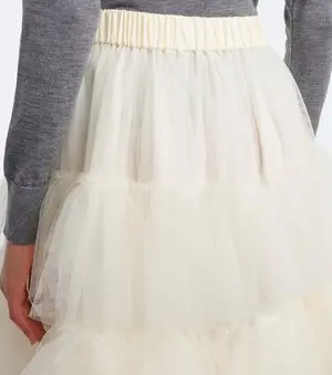 Simone Rocha Ruffled Tulle Midi Skirt