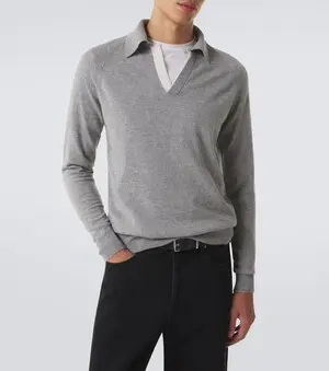 LARDINI Virgin Wool And Cashmere Polo Sweater