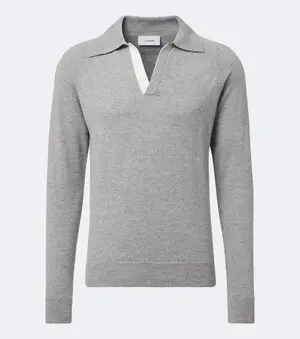 LARDINI Virgin Wool And Cashmere Polo Sweater - Grey