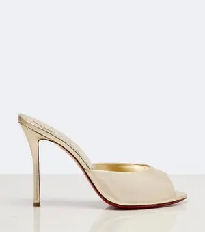 CHRISTIAN LOUBOUTIN Me Dolly Metallic Leather Mules