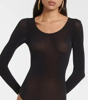 Wolford Buenos Aires Bodysuit In Ivory Glow - Black