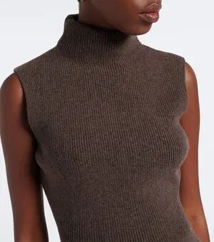 RÓHE Ribbed Wool And Cashmere Turtleneck Top