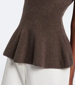 RÓHE Ribbed Wool And Cashmere Turtleneck Top