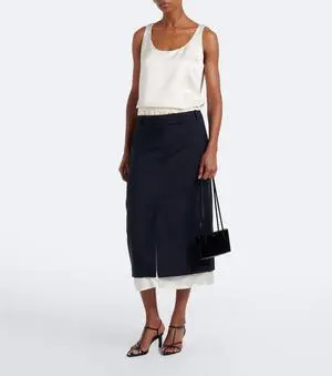 RÓHE Wool And Mohair Midi Skirt - Blue