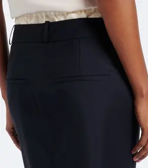 RÓHE Wool And Mohair Midi Skirt - Blue