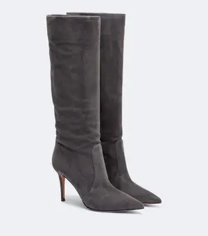 Women's Grey Over Knee Boots