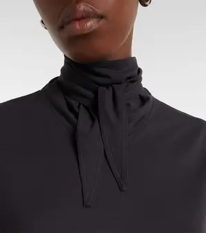 LEMAIRE Cotton Jersey Turtleneck Top - Black