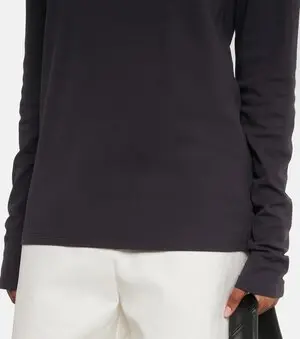 LEMAIRE Cotton Jersey Turtleneck Top - Black