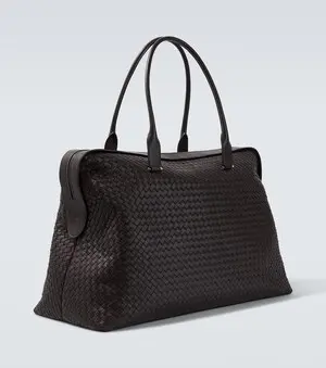 Bottega Veneta Vaporetto Intrecciato Leather Duffel Bag