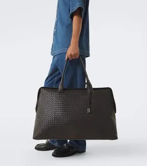 Bottega Veneta Vaporetto Intrecciato Leather Duffel Bag