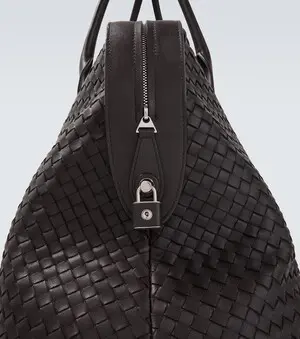 Bottega Veneta Vaporetto Intrecciato Leather Duffel Bag
