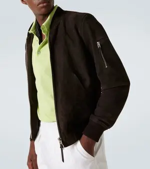 TOM FORD Suede Bomber Jacket - Brown