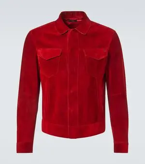 TOM FORD Suede Bomber Jacket - Red