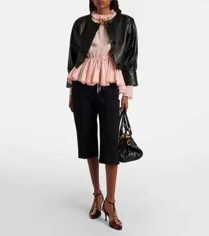 Chloé Cropped Leather Jacket With Belt