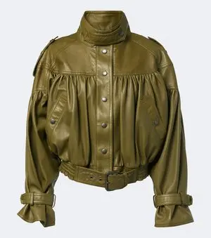 Chloé Cropped Leather Jacket With Belt