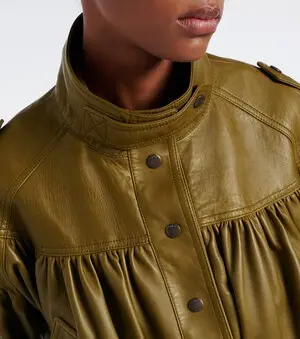 Chloé Cropped Leather Jacket With Belt