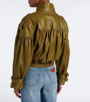 Chloé Cropped Leather Jacket With Belt