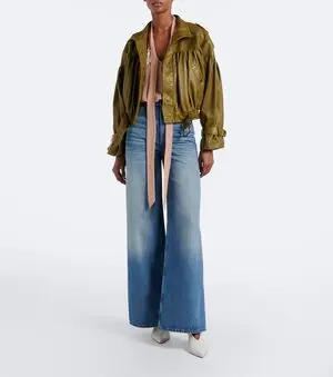 Chloé Cropped Leather Jacket With Belt