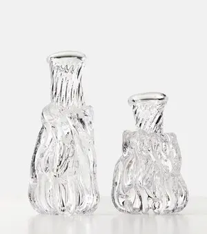 ALEXANDER KIRKEBY Set Of 2 Crystal Candle Holders