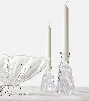 ALEXANDER KIRKEBY Set Of 2 Crystal Candle Holders