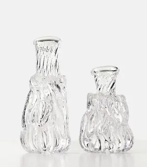 ALEXANDER KIRKEBY Set Of 2 Crystal Candle Holders