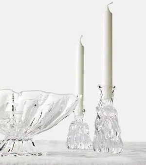 ALEXANDER KIRKEBY Set Of 2 Crystal Candle Holders