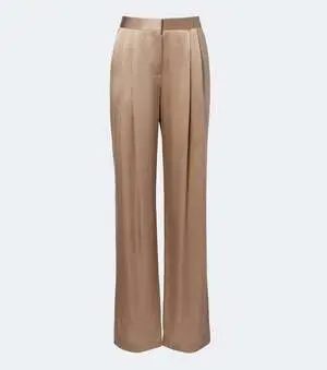 TOM FORD Pleated Silk Wide-leg Pants - Beige
