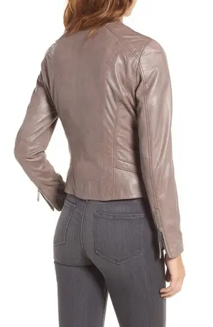 Mauritius Leather Lambskin Leather Moto Jacket