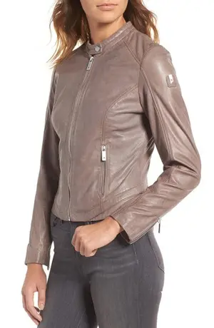 Mauritius Leather Lambskin Leather Moto Jacket