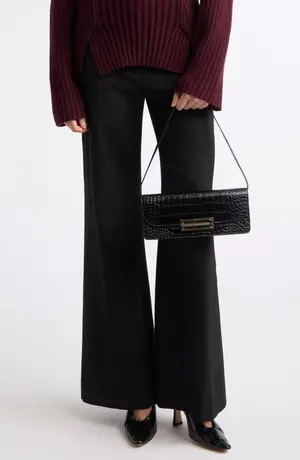 Victoria Beckham Dorian Embossed Leather Clutch - Black