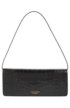 Victoria Beckham Dorian Embossed Leather Clutch - Black
