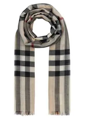Burberry Embroidered Wool Blend Foulard - Multicolor