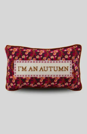 FURBISH I'm An Autumn Needlepoint Pillow