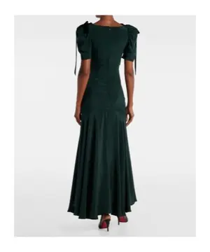 RODARTE Silk Cocktail Dress With Velvet Bow Detail - Black