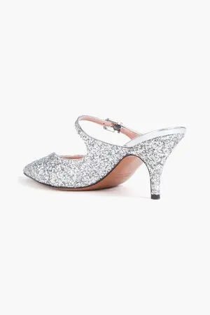 Zimmermann Glittered Metallic Leather Mules