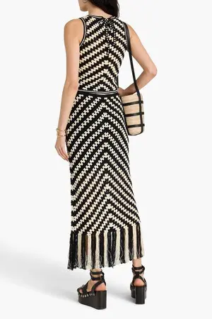Zimmermann Fringed Crocheted Cotton Maxi Skirt