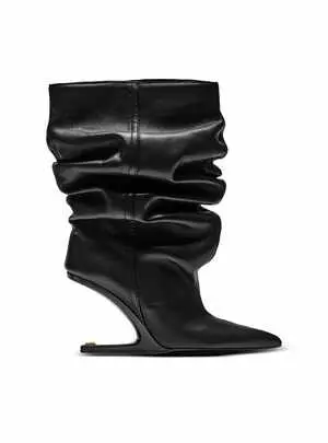 Balmain No Wedge Smooth Leather Ankle Boots