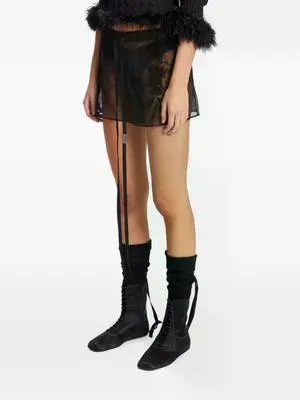 ANN DEMEULEMEESTER Embroidered Silk-voile Shorts