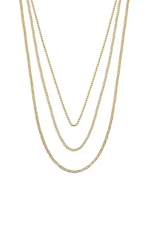 Argento Vivo Triple Row Layered Chain Necklace