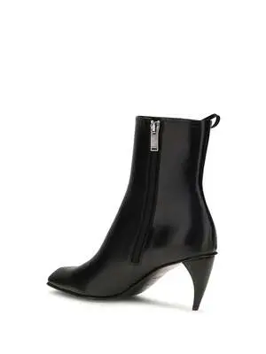 Alexander McQueen Curved-heel Leather Ankle Boots With Side Lacing