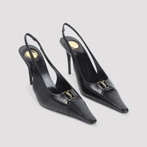 Saint Laurent Babylone Leather Slingback Pumps